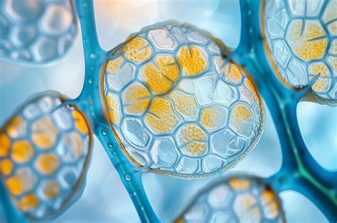 Premium Photo Microscopic Shot Of Cells Of Trees In A Colorful Cell View With Space Generative Ai