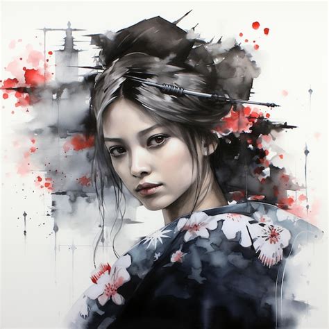 Premium Vector Oil Painting On Canvas Baroque Painting Brusho Inks Skeleton Japanese Art