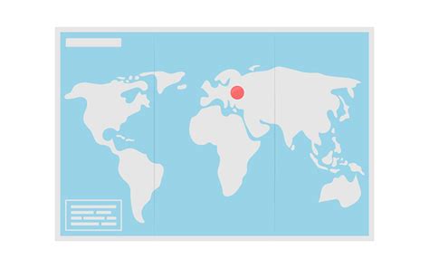 Worldwide Map Semi Flat Color Vector Object TemplateMonster
