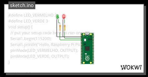 Monitoria Piscar LED Wokwi ESP32 STM32 Arduino Simulator