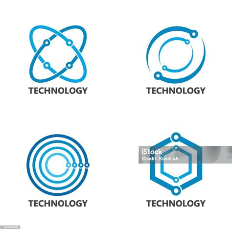 Vector Logo Technology Concept Illustration Stock Illustration