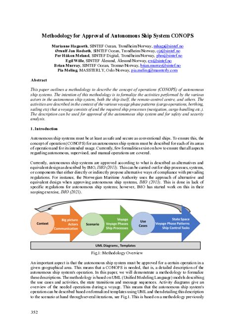 Pdf Methodology For Approval Of Autonomous Ship Systems Conops