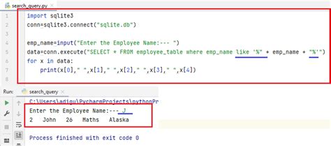 Python Sqlite Search Query Important