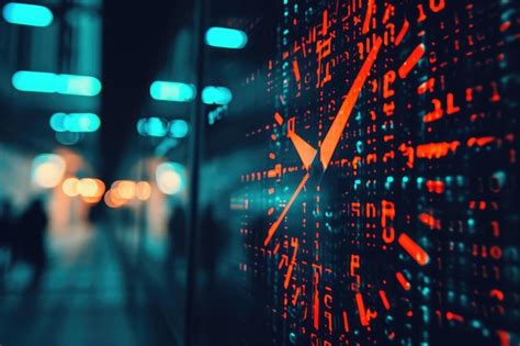 Premium Photo A Clock Displaying The Time Mounted On The Wall Inside A Building Numeric Binary