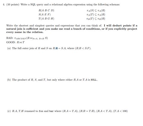 Solved 4 10 Points Write A Sql Query And A Relational