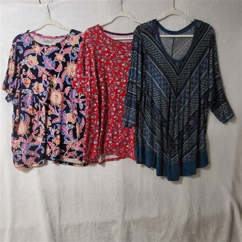 Croft And Barrow Tops 3 Pcs Lot Croft Barrow Top 3x Womens Floral