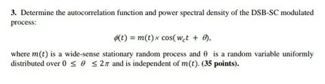 Solved 3 Determine The Autocorrelation Function And Power