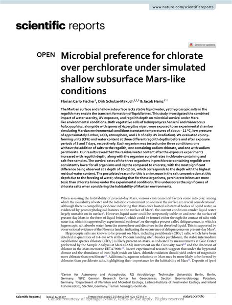 Pdf Microbial Preference For Chlorate Over Perchlorate Under