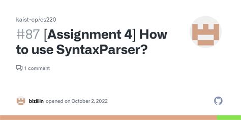 [assignment 4] how to use syntaxparser · issue 87 · kaist cp cs220