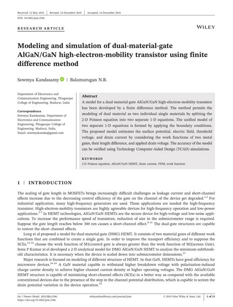 Modeling And Simulation Of Dual‐material‐gate Algangan High‐electron‐mobility Transistor Using