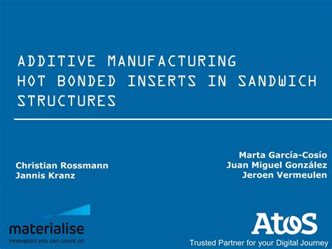 Ecssmet2016 Additive Manufacturing Hot Bonded Inserts In Sandwich Structures Ppt