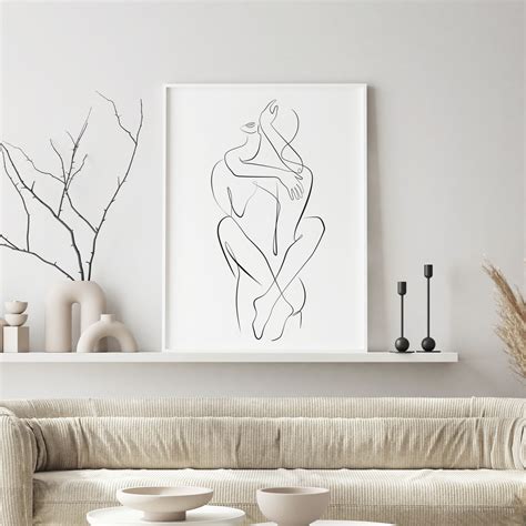 Abstract Couple Line Art Love Print Couple One Line Drawing Etsy