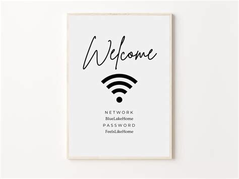 Editable Wifi Password Sign Template Modern Wifi Sign For Guest