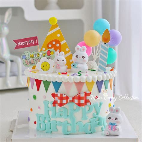 Bunny Cake Decoration Set Rabbit Cake Topper Carrot Pink Bunny