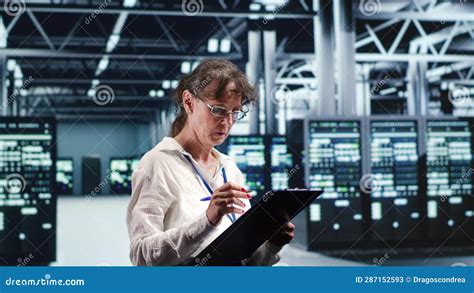 Admin Finishing Checkup On Servers Stock Video Video Of Navigating Industrial