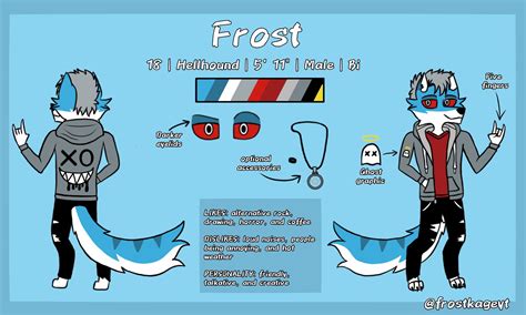 Updated Reference Sheet For My Hellhound Oc Frost Oc Rhelluvaboss