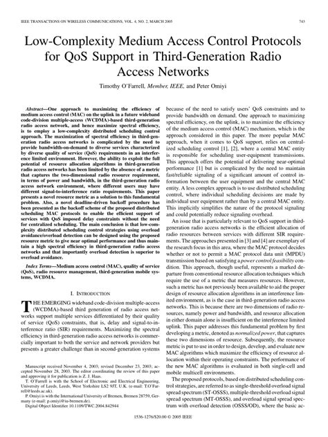 Pdf Low Complexity Medium Access Control Protocols For Qos Support In