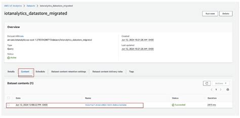Step 2 Export Previously Ingested Data Aws Iot Analytics
