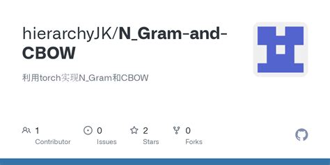 GitHub hierarchyJK N Gram and CBOW 利用torch实现N Gram和CBOW