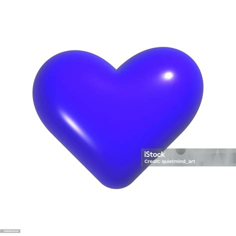 블루 하트 절연 3d 현실적인 벡터 일러스트 레이 션 플라스틱 반짝이는 사랑 상징 3차원 형태에 대한 스톡 벡터 아트 및 기타 이미지 3차원 형태 감정 공휴일