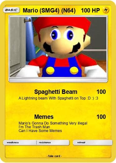 Pokémon Mario Smg4 N64 Spaghetti Beam My Pokemon Card