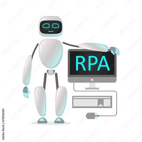 Rpa The Robot Is Working Cute Robot Helps People To Perform Different