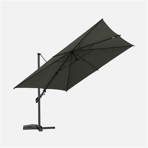 Offset Rectangular Parasol Khaki 3x4m Sweeek