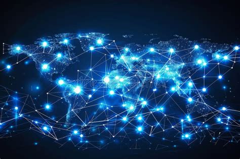 Global Network Connections With Line Stock Illustration Illustration