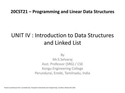 Introduction To Data Structures And Linked List Pptx