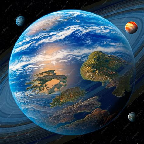 Planet Space Globe Science Sphere 3d Fake Cgi Illustration Photo Art