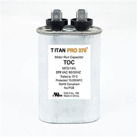 Diversitech Toc15 Run Capacitor 15 Mfd 370v Single Oval Titan Pro