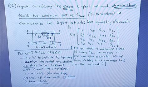 Q2 Again Considering The Same 4 Port Network Drawn