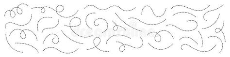 Hand Drawn Curve Dotted Line Vector Set Stock Vector Illustration Of Vector Dotted 285553846
