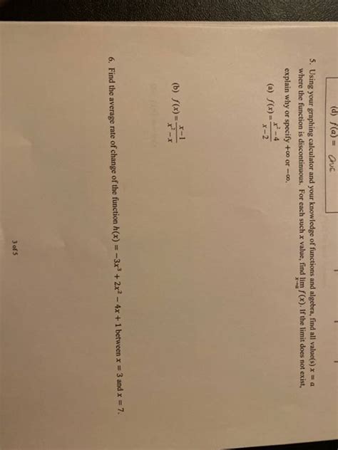 Solved A Where The Function Is Discontinuous Then For Each 4 Use