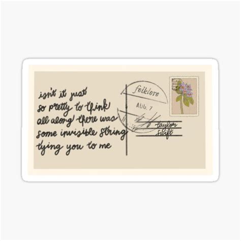Invisible String Taylor Swift Folklore Sticker For Sale By Katekiely Redbubble