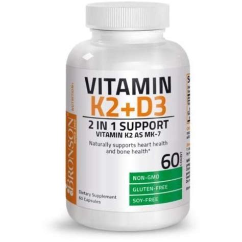 Promo Bronson Vitamin K2 D3 Mk 7 Vitamin D3 5000 Iu 60 Kapsul Vit K2 D3