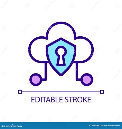 Cloud Security Pixel Perfect Rgb Color Icon Stock Vector Illustration Of Storage Technology