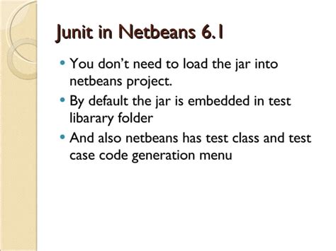 Simple Unit Testing With Netbeans 61 Ppt Programming Languages Computing