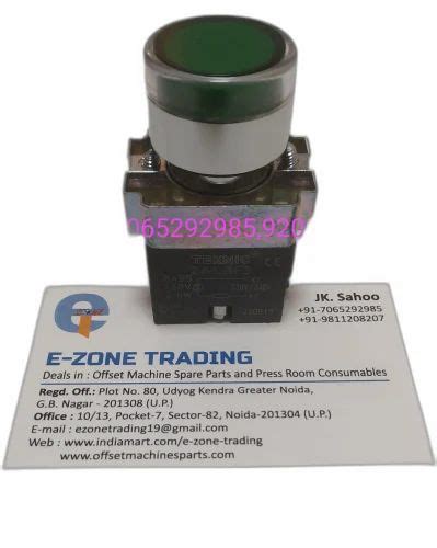 TEKNIC Illuminated Green Push Button For Panel Board Model No 2ALRF