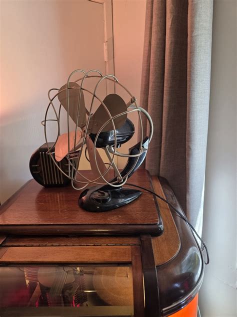 Fitzgerald Vintage Star Rite Art Deco Fan Working 83201 M 8 Inch Read