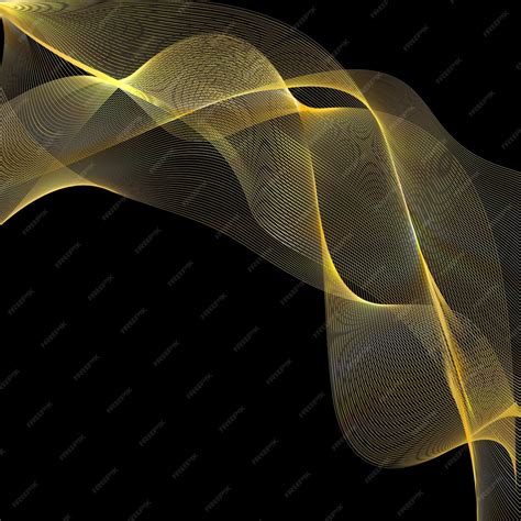 디자인 요소 많은 반짝이는 선의 물결 원 프레임 빛나는 원 배너 검정 투명 배경에 격리 벡터 그림 Eps10 블렌드 도구를 사용하여 만든 선이 있는 반짝이는 파도 프리미엄 벡터