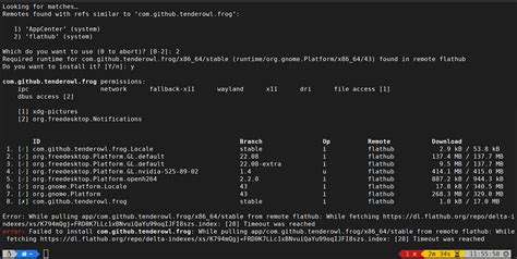 flatpak failing to install application gnome endeavouros