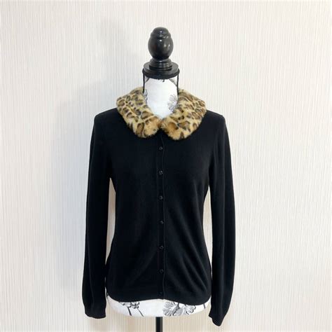 Laura Ashley ローラアシュレイ カーディガン ファー ヒョウ 黒 Mその他｜売買されたオークション情報、yahooの商品情報を