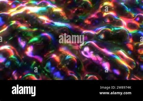 Beautiful Iridescent Rainbow Liquid Spectrum Bubbles Glow Fluorescent 4k Seamless Vj Loop