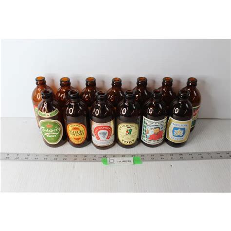 13 Assorted Beer Bottles Stag Uncle Bens Bodnarus Auctioneering