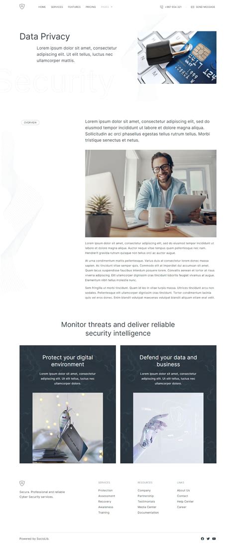 Secura Cyber Security Services Elementor Template Kit By Sociolib