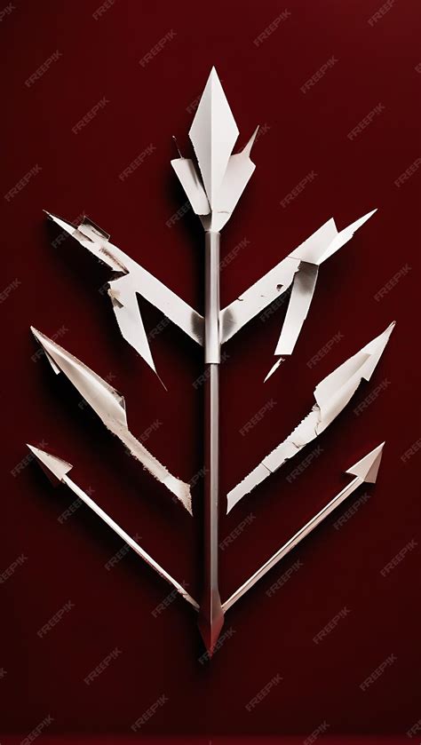 Small Arrows In White On A Dark Red Background Premium Ai Generated Image