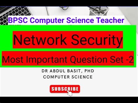 BPSC Computer Science Teacher Network Security Set 1 Most Important Question