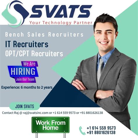 Raj Gaddam On Linkedin Very Urgent Bench Sales And It Recruiters Svats Inc Is Hiring Hurry