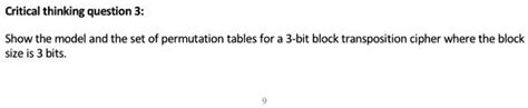 Solved Critical Thinking Question 3 Show The Model And The Set Of
